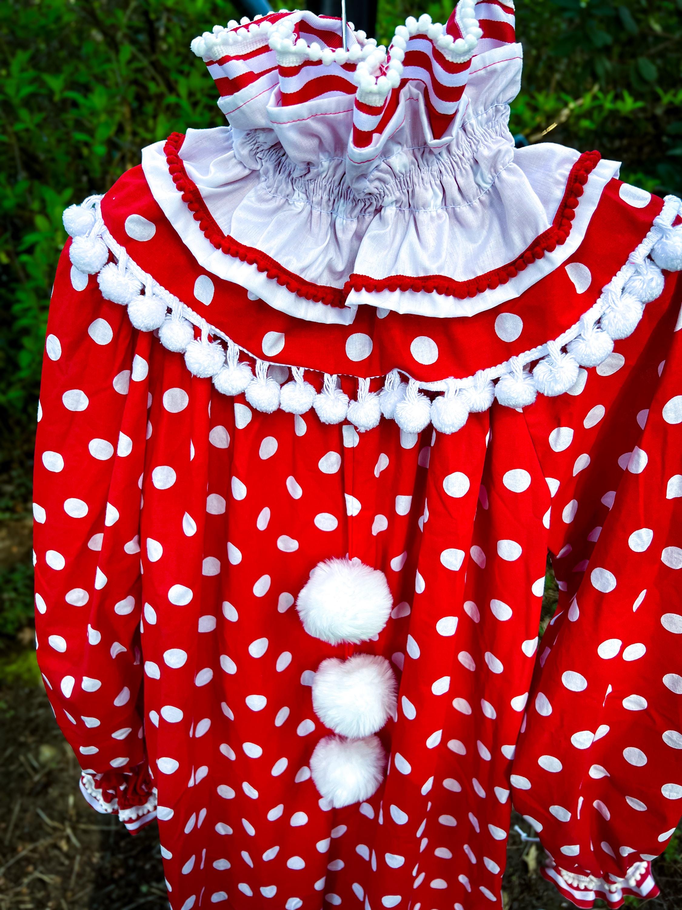 Ready to Ship Red Polka Dot Clown Suit, Adjustable XS-L, Unisex ...