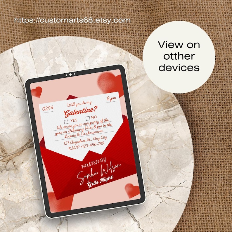 Galentines Girls Night Invitation, Galentine's Day Invite, Digital ...