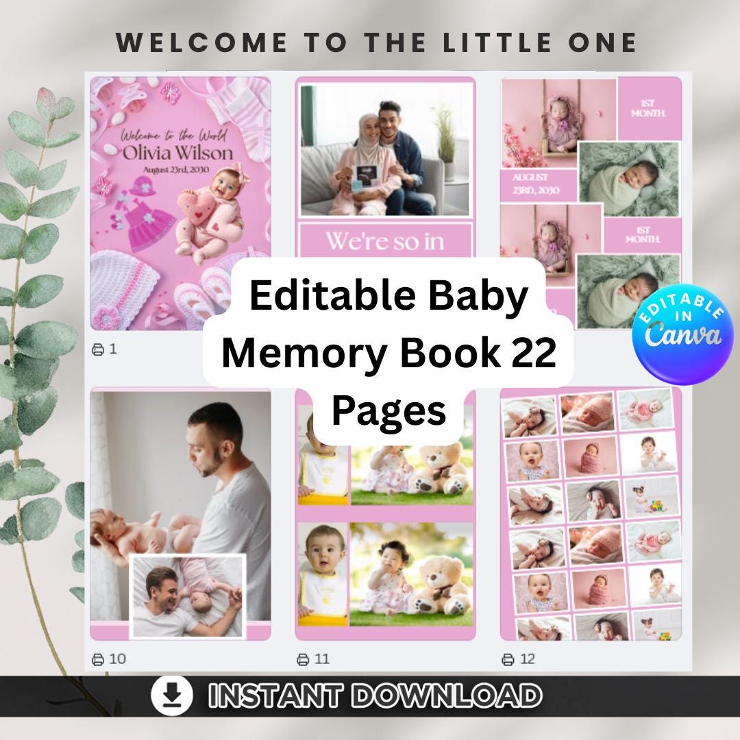 Editable Baby Memory Book: Gender Reveal Neutral Journal, Printable ...