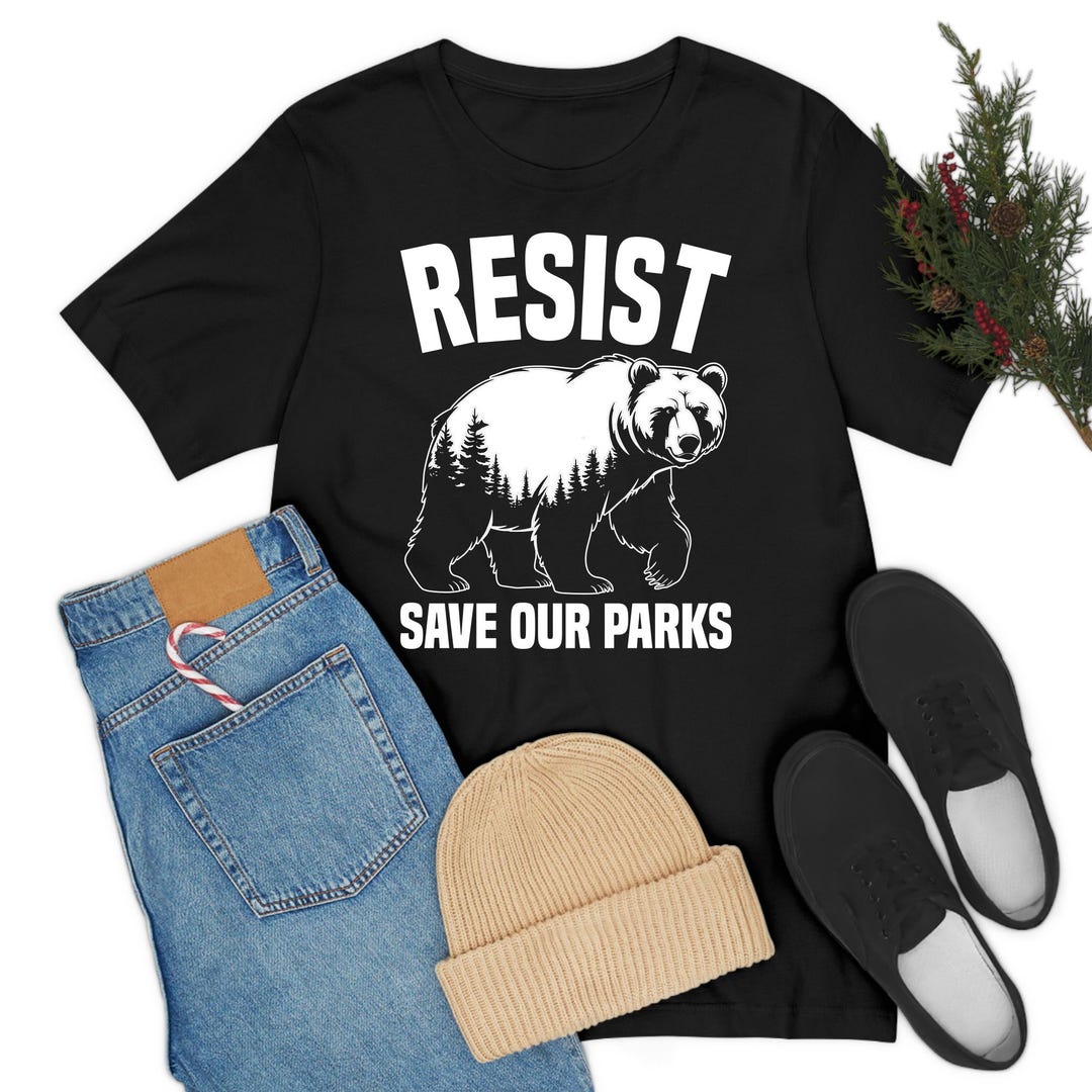 Resist Save Our Parks US National Parks Bear Nature T-shirt for Men ...