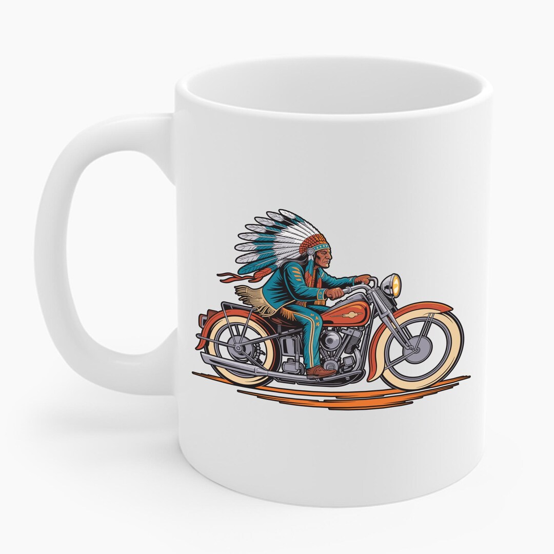 Native American Motorcycle Indian Bikers Old Classic Bikes Coffee Mug ...
