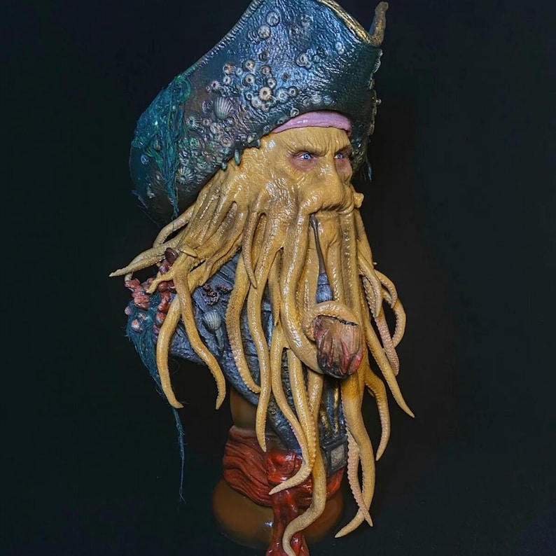 Pirates of the Caribbean Bust • Davy Jones Bust • Octopus Man Statue ...