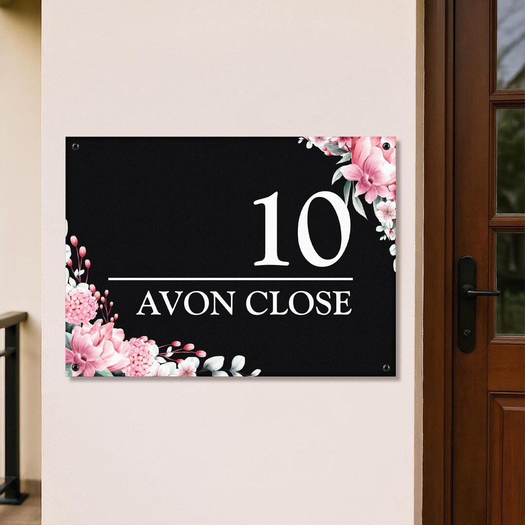 Modern Home Address Metal Sign, Custom House Door Number Sign, Outdoor ...