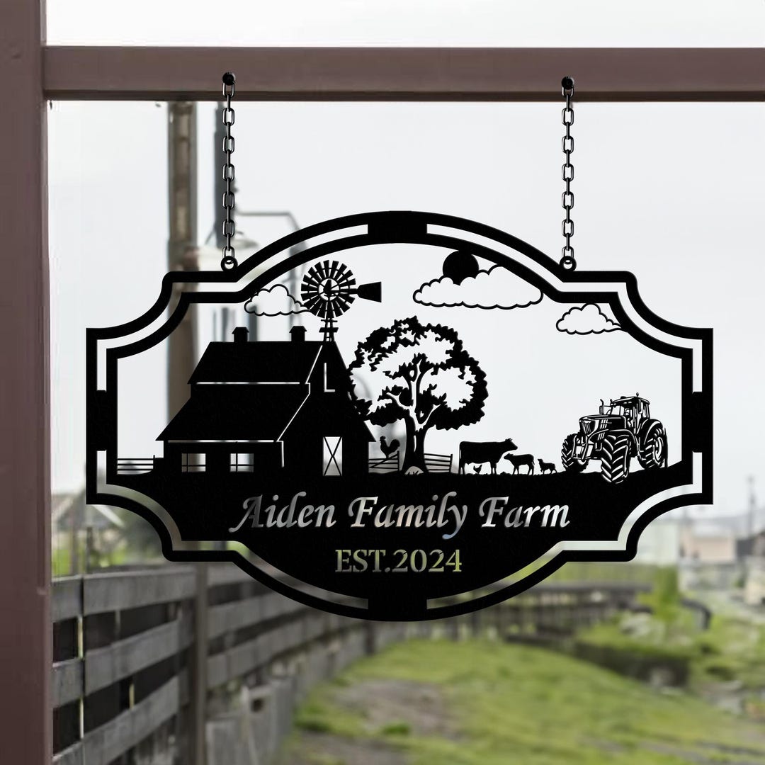 Personalized Farmhouse Sign,metal Farm Sign,custom Metal Farm Name Sign ...