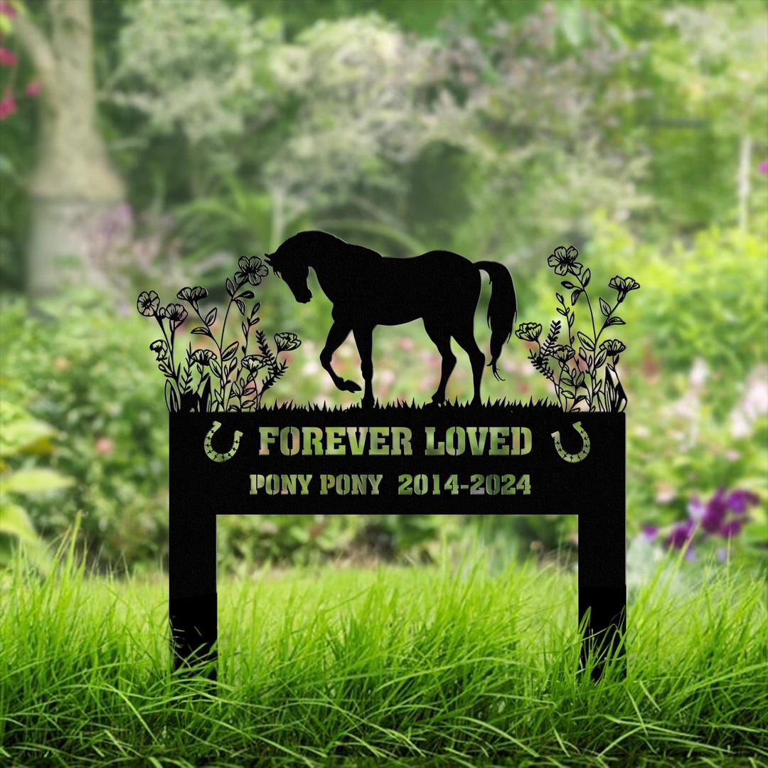 Personalized Horse Memorial Stake Sign, Custom Pet Grave Markers Sign ...
