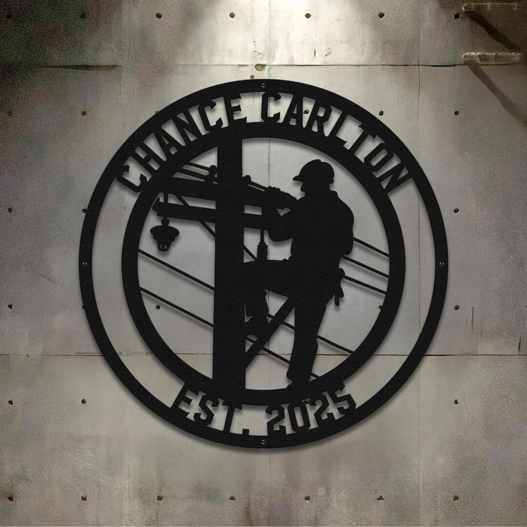 Custom Lineman Metal Sign, Custom Lineman Wall Decor, Electrical Worker ...