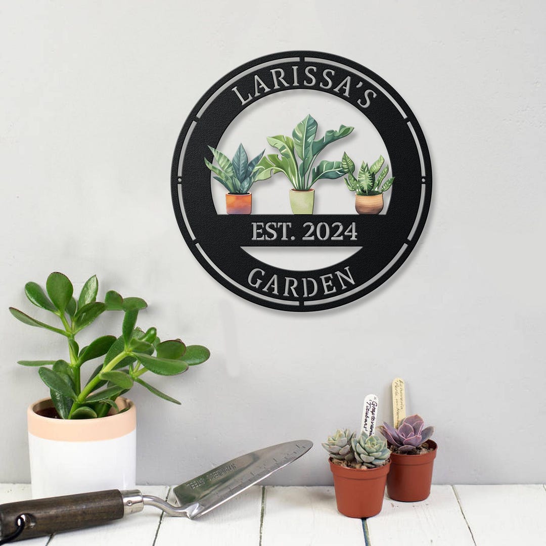 Personalized Garden Name Sign, Custom Metal Garden Sign, Garden Wall ...