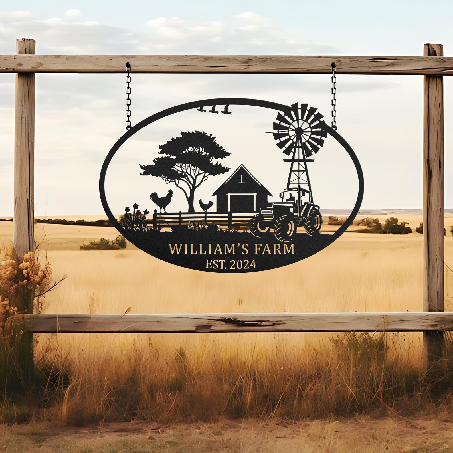 Personalized Farmhouse Sign, Metal Farm Sign, Custom Metal Farm Name ...