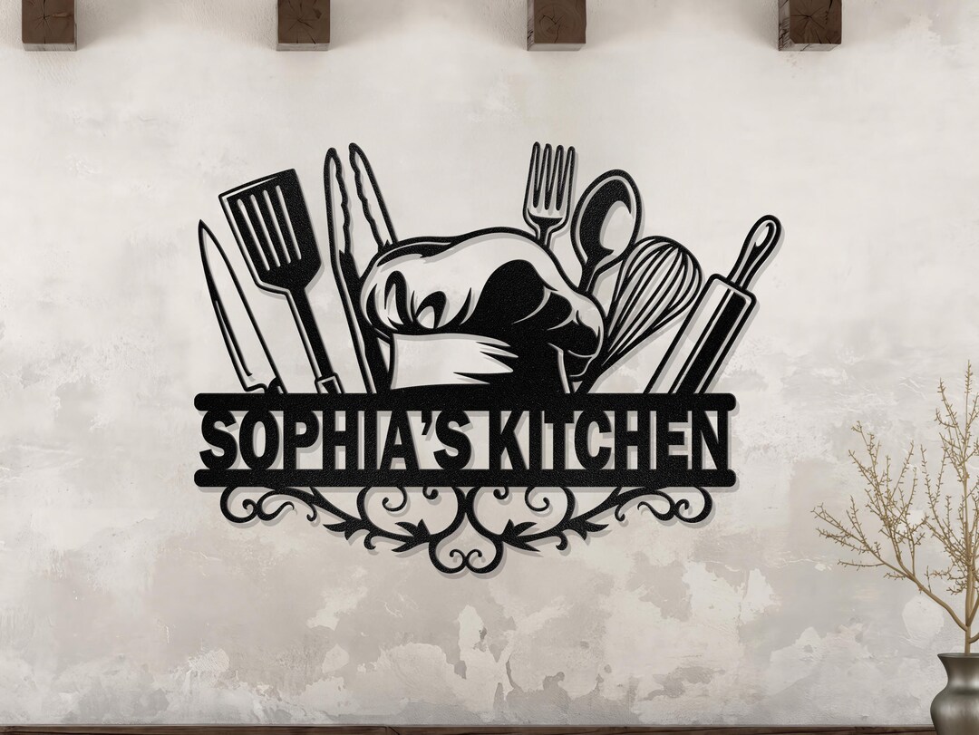 Custom Kitchen Metal Wall Art, Personalized Metal Signs, Kitchen Wall ...