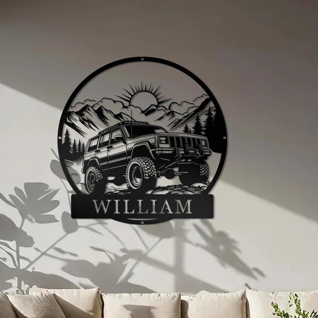 Custom Offroad Jeep Metal Sign, Personalized Jeep Outdoor Decor, Rustic ...