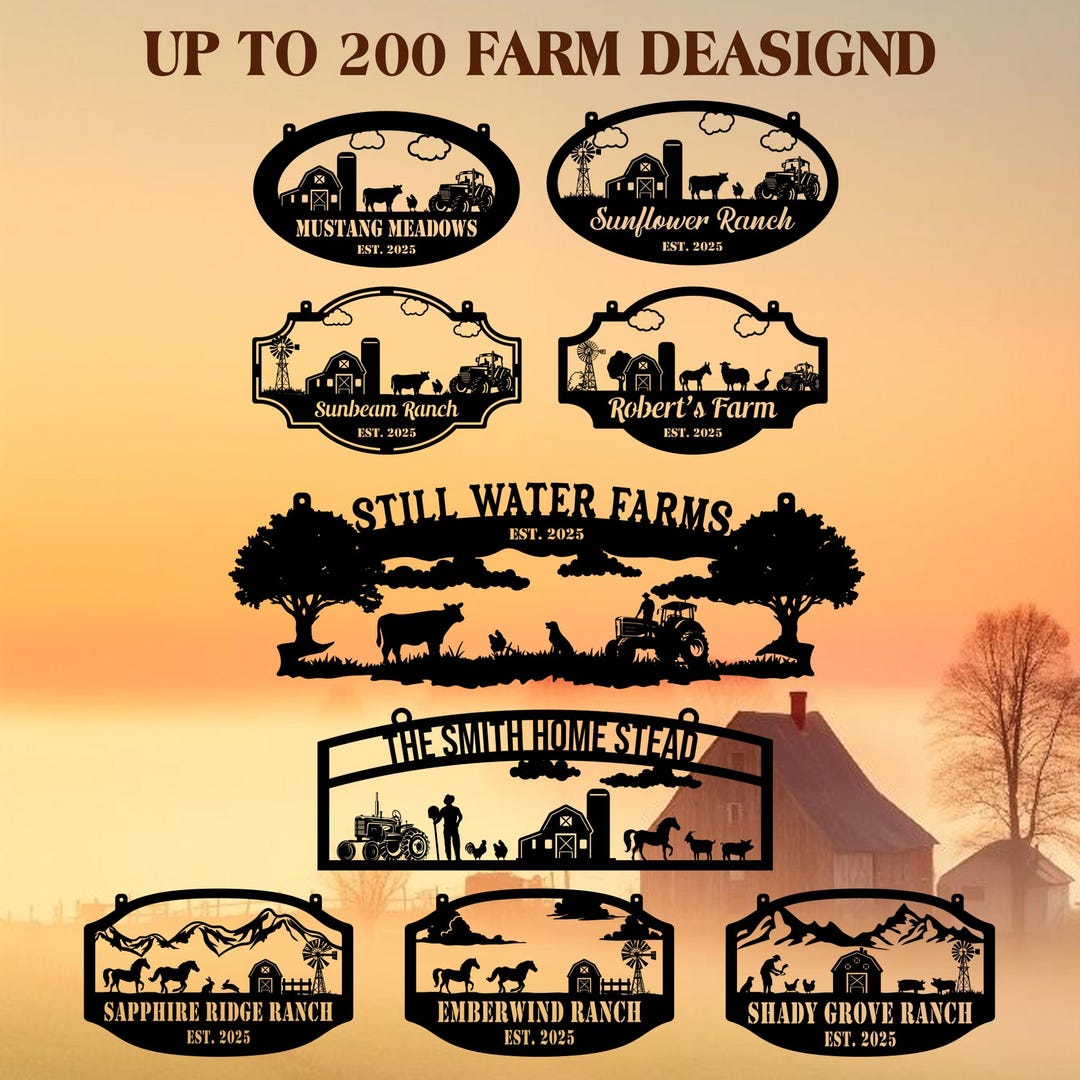 Personalized Metal Farm Sign, Custom Every Farm Sign, Large Farm Sign ...