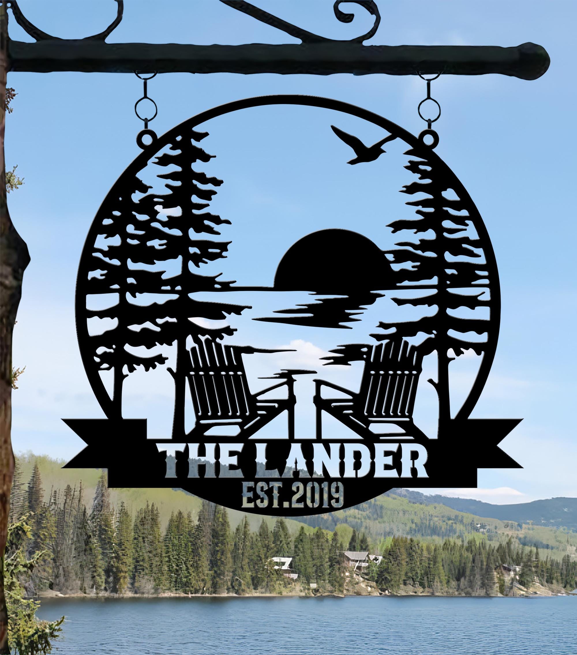 Personalized Lake House Metal Sign, Forest Lake Sign, Custom Lake House ...