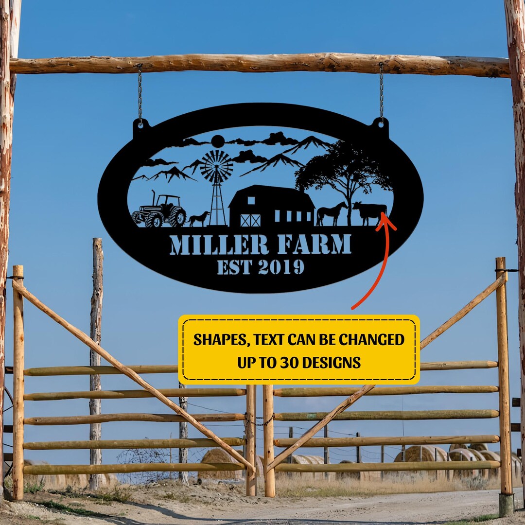 Custom Your Metal Farm Sign, Design Your Own Farm Sign, Farmhouse Metal ...