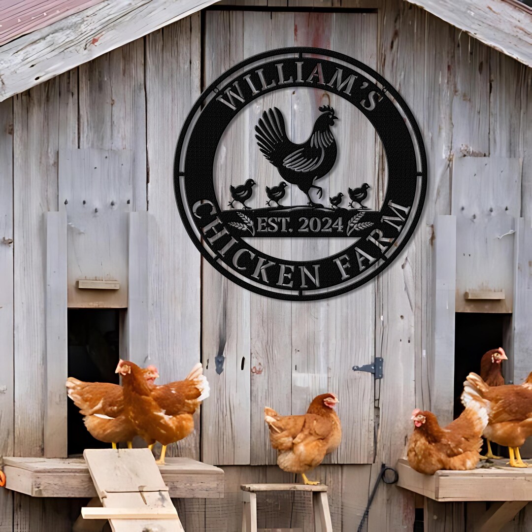 Personalized Chicken Coop Sign, Hen House Coop Sign, Our Little Coop ...