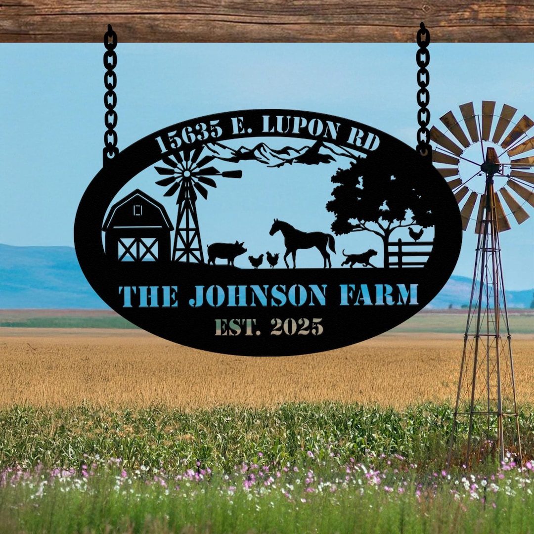 Custom Farm Metal Sign, Farmhouse Sign, Farm Decor, Gifts for Farmers ...