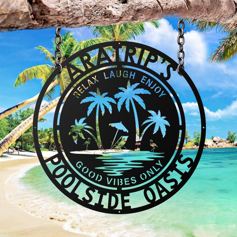 Palm Tree Backyard Sign - Etsy