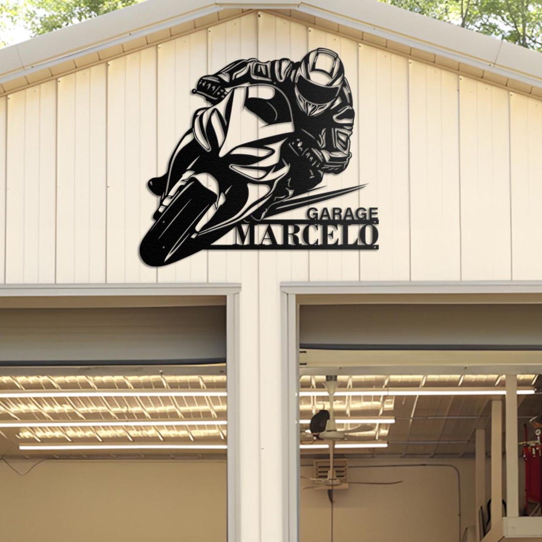 Personalized Motorcycle Racing Metal Sign, Custom Biker Name Sign ...