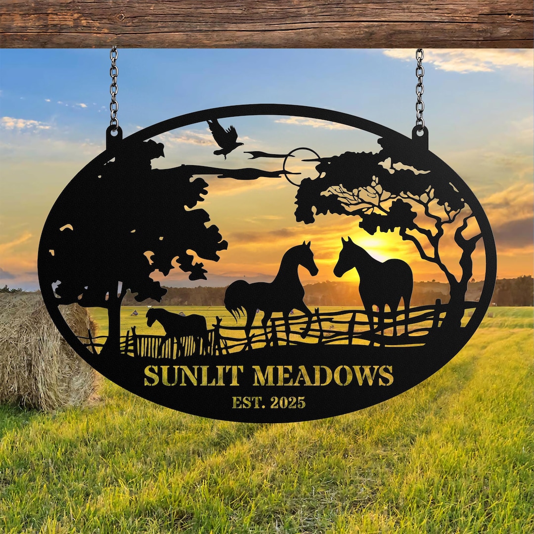 Horse Ranch Sign, Metal Farm Sign, Ranch Sign, Farm Sign, Personalized ...