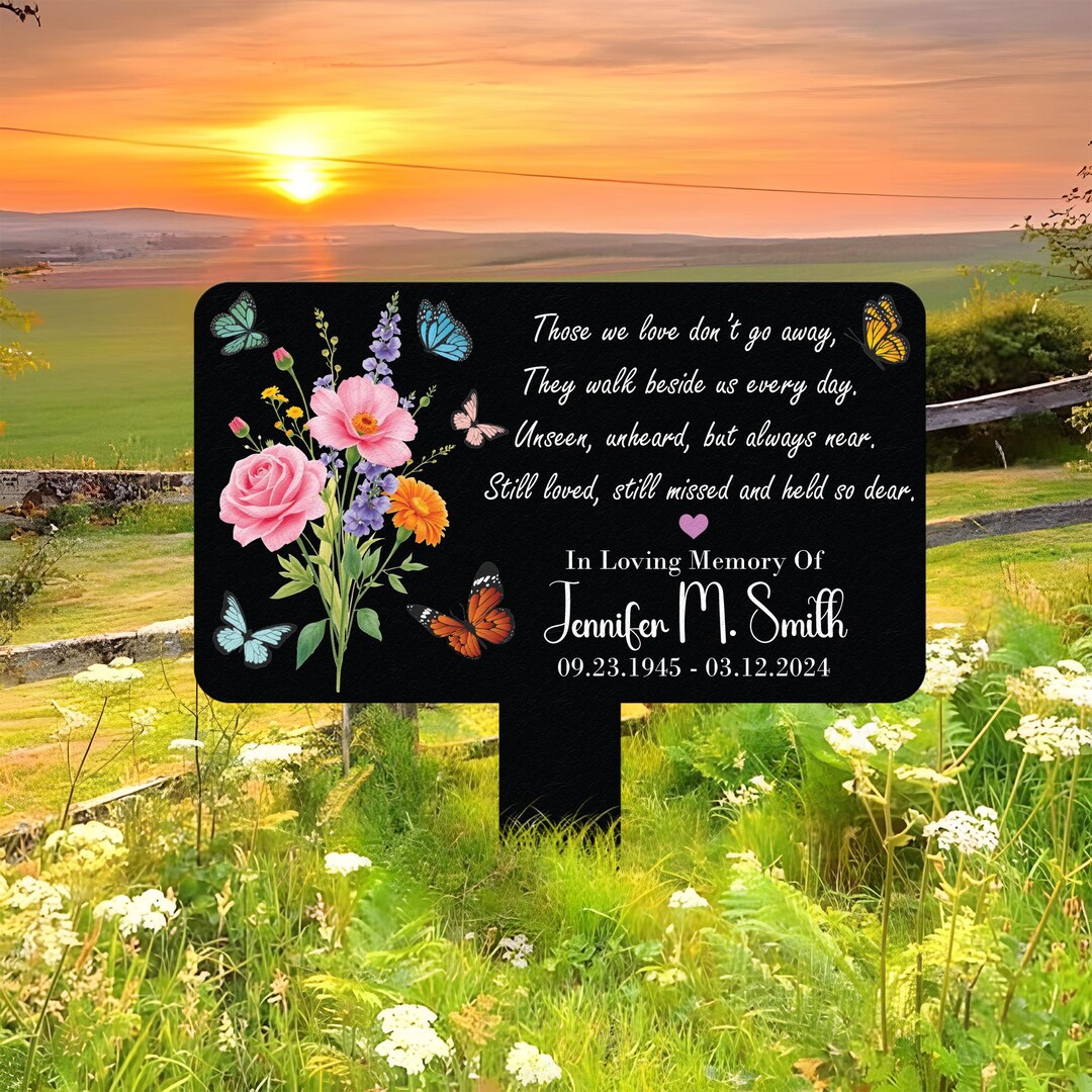 Personalized Memorial Tree Plaque With Stake, Sturdy Metal Garden ...