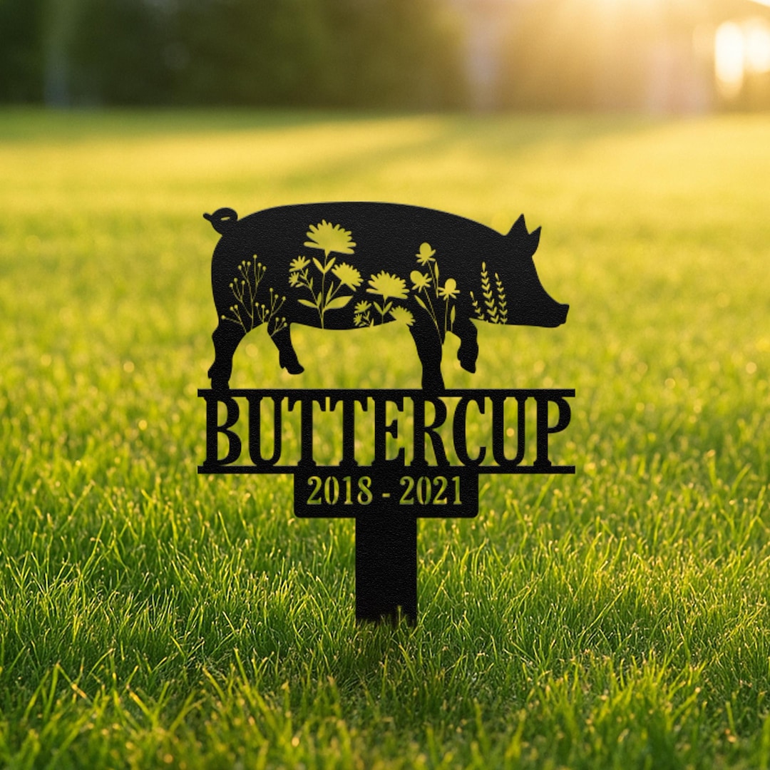 Personalized Pig Memorial Stake, Garden Decoration, Pig With Wings ...
