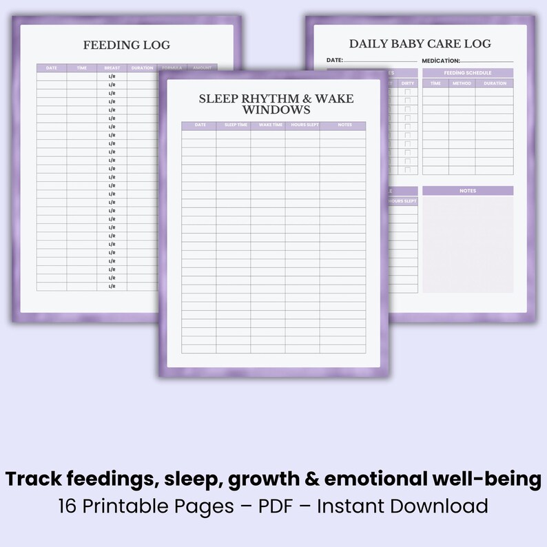 Newborn Tracker Printable and iPad Planner | Baby Feeding, Sleep ...