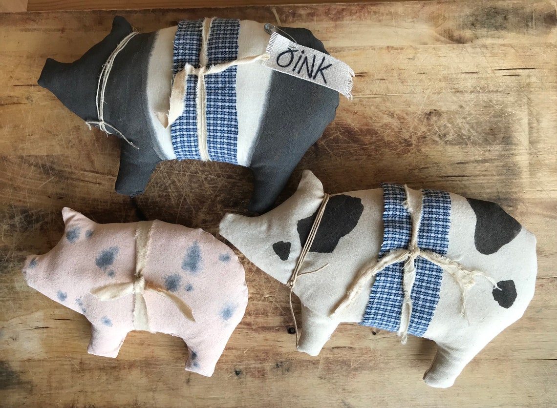 Primitive Rustic Farmhouse Pig and Piglet Set Bowl Filler/tiered Tray ...