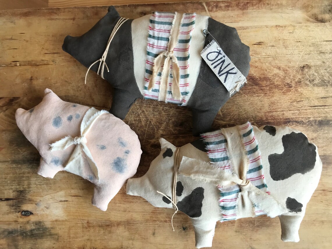 Primitive Rustic Farmhouse Pig and Piglet Set Bowl Filler/tiered Tray ...