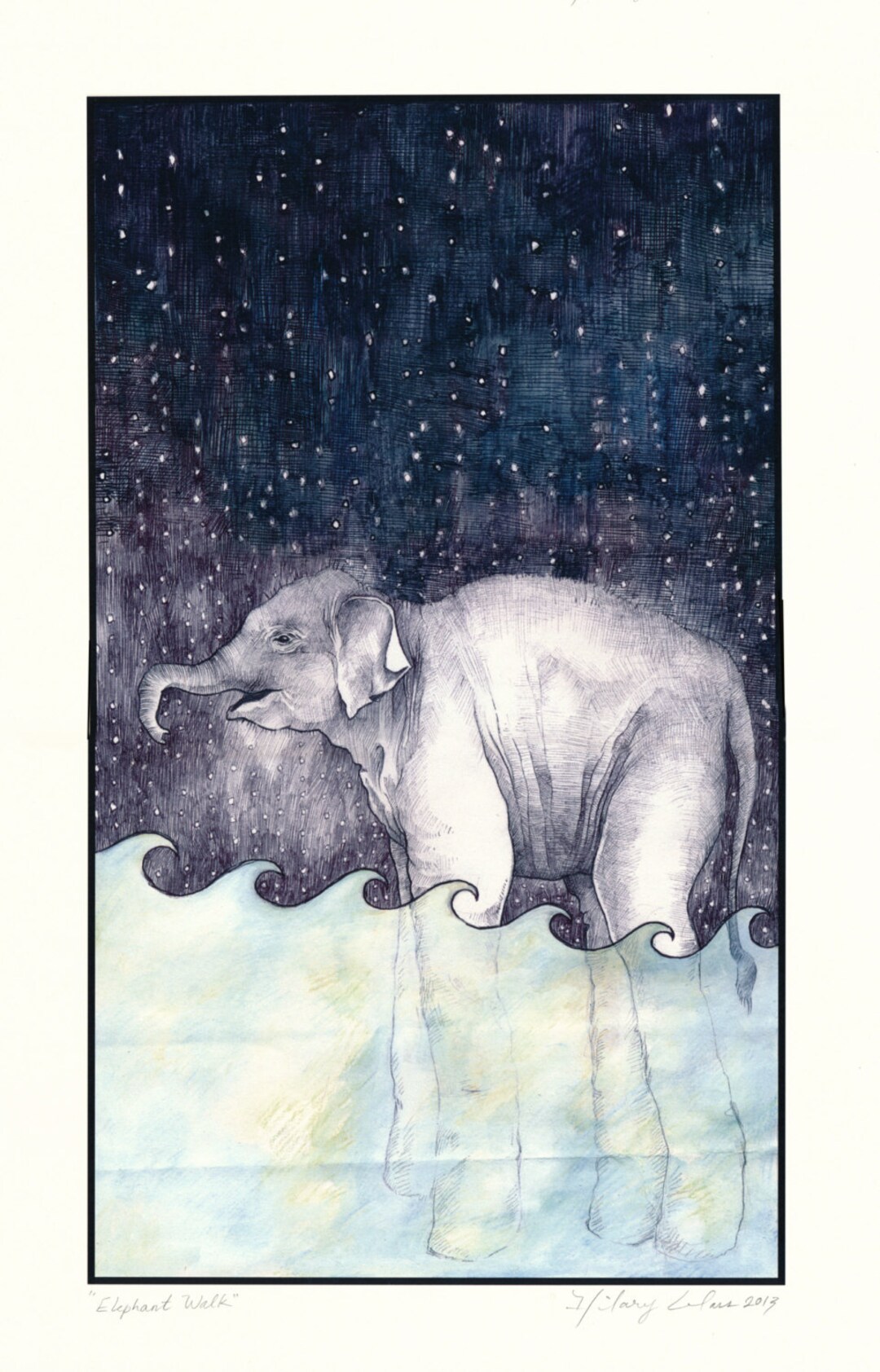 Elephant Walk Print 11" X 17" - Etsy