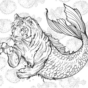 Mer-cat Coloring Pages! - Etsy