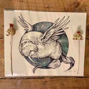 Flying Walrus Print 8"x 10" - Etsy