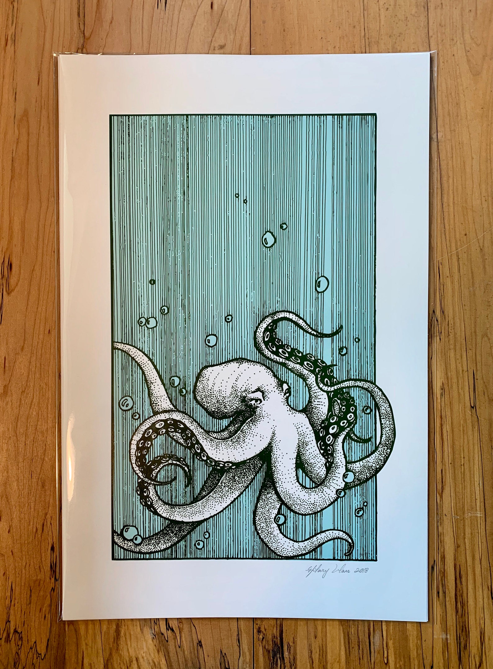 Octopus Print 11" X 17" - Etsy