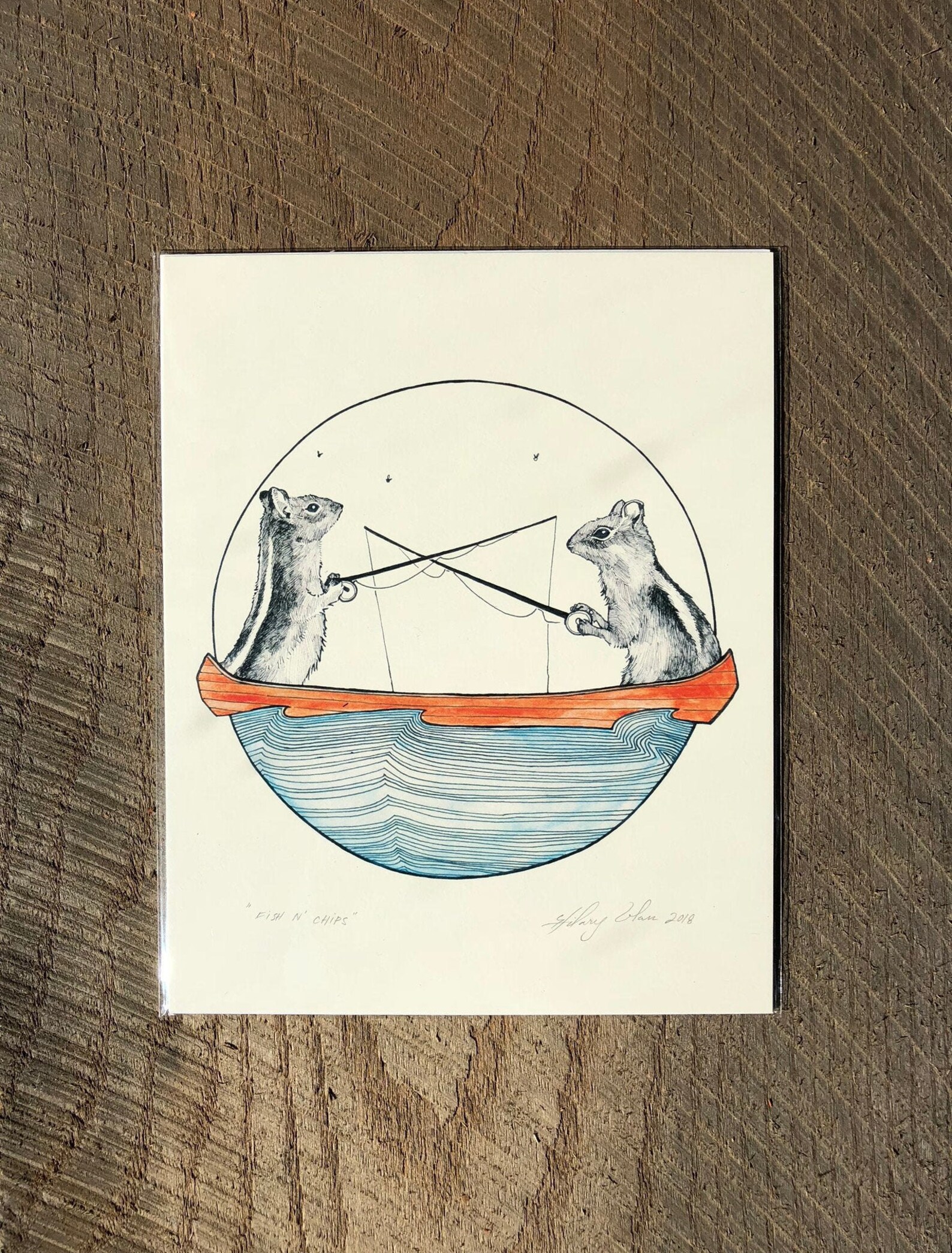 Chipmunks 8" X 10" Print, Title: "fish and Chips" - Etsy