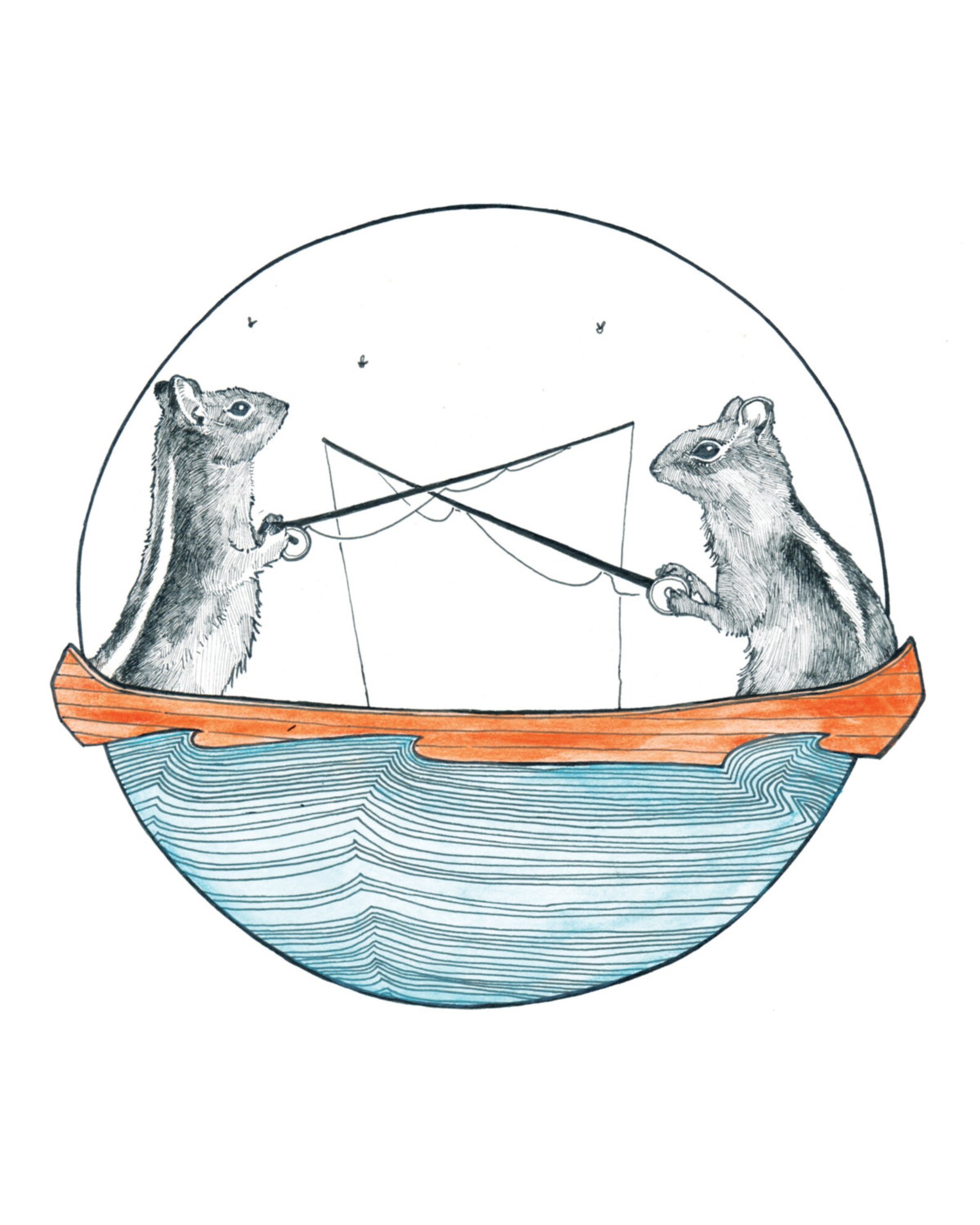 Chipmunks 8" X 10" Print, Title: "fish and Chips" - Etsy