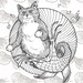 Mer-cat Coloring Pages (Instant Download) - Etsy