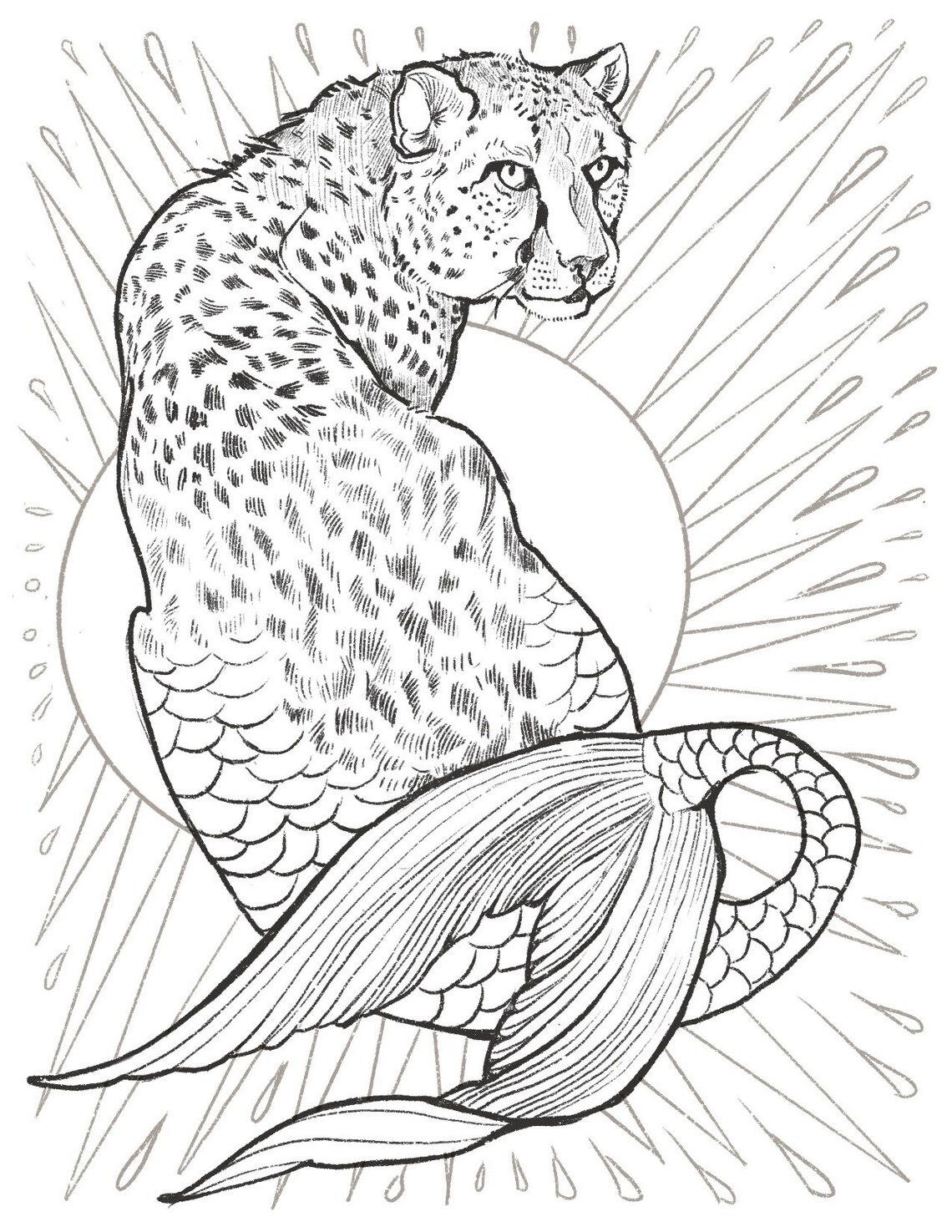 Mer-cat Coloring Pages (Instant Download) - Etsy