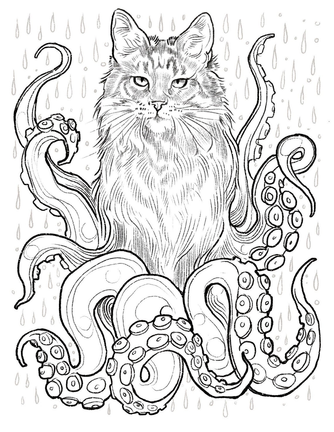 Mer-cat Coloring Pages (Instant Download) - Etsy