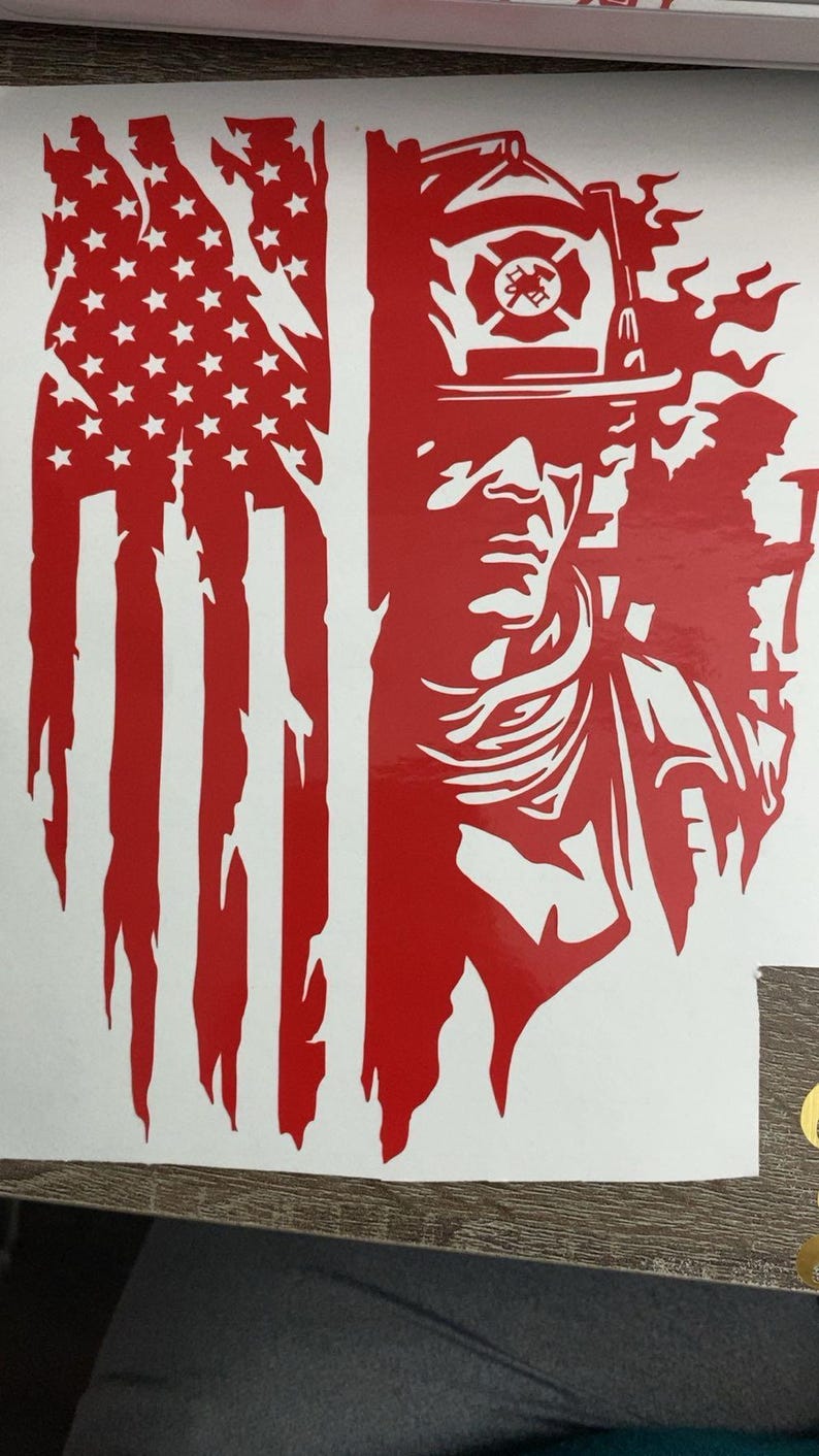 Firefighter Car Decal - Etsy