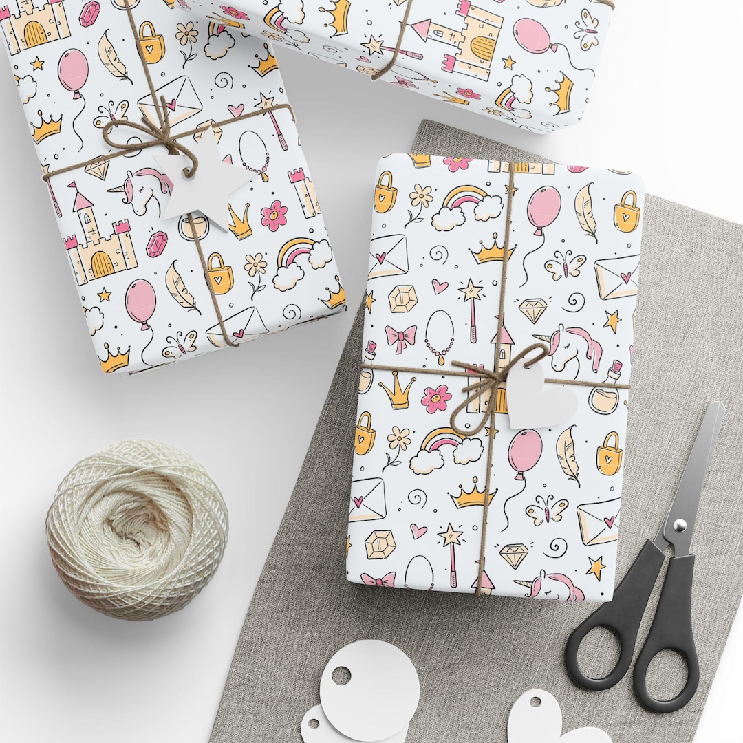 Princess Wrapping Paper, Fairy Tale Gift Wrap, Princess Theme, Unicorn ...