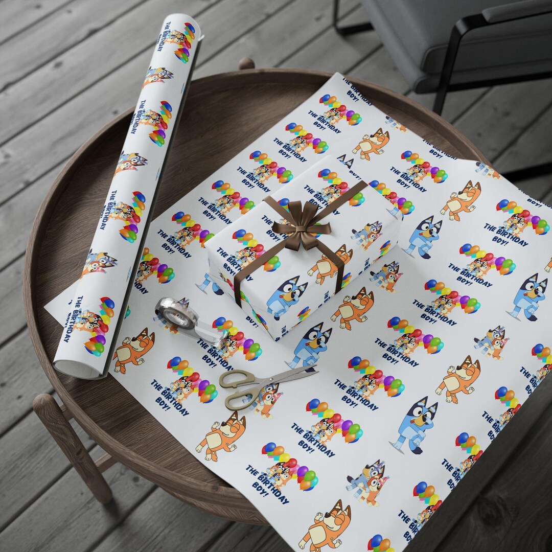 Bluey Wrapping Paper, Kids Birthday Wrapping Paper, Birthday Boy - Etsy