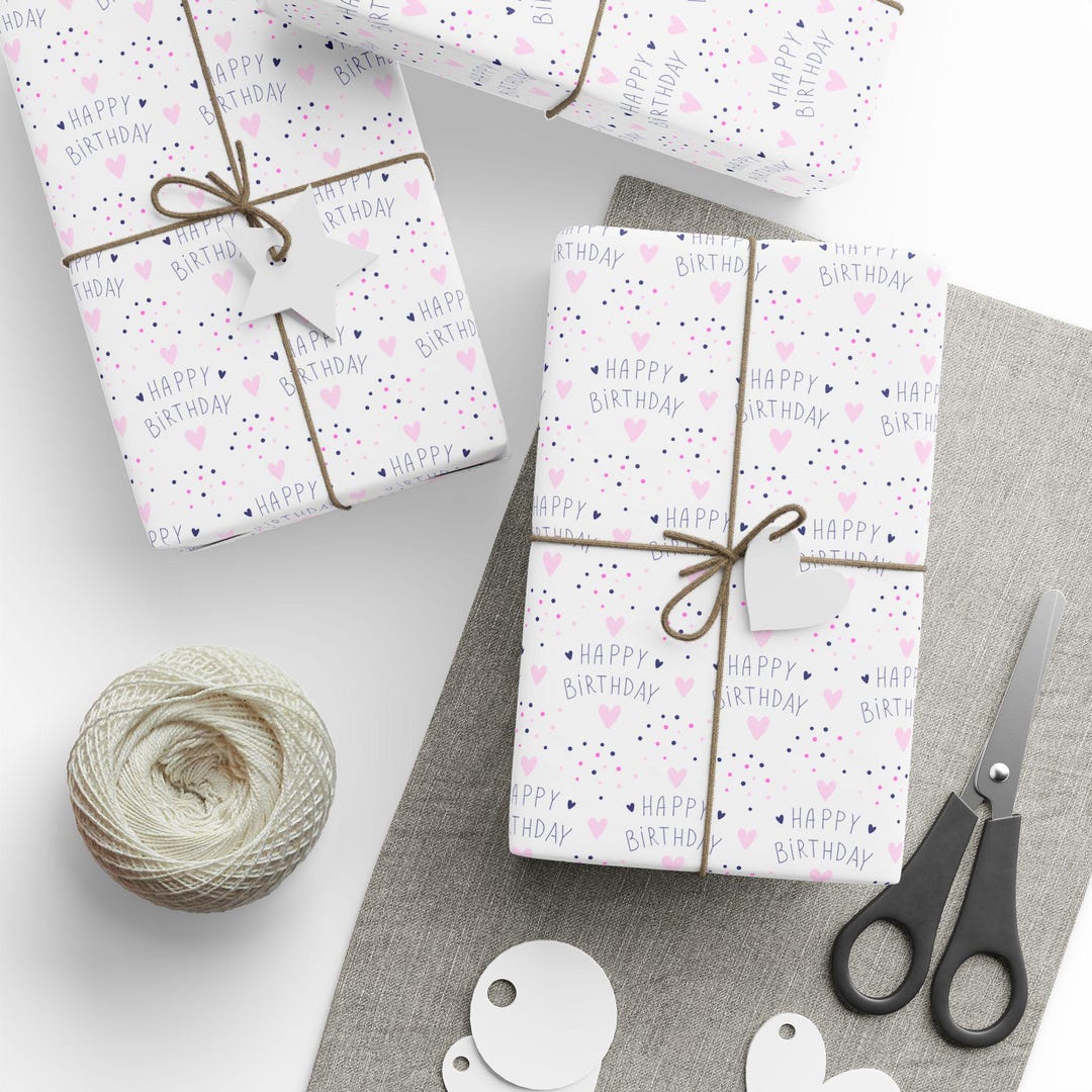 Birthday Wrapping Paper, Happy Birthday, Birthday Gift Wrap, Cute Gift ...