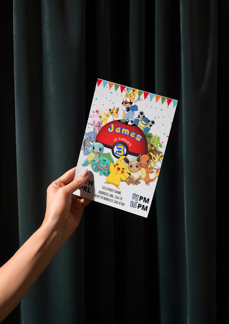 Pokemon Party Pokemon Invitation Pokemon Pikachu Birthday Party ...