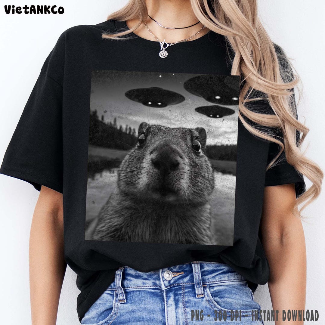 Capybara Selfie With Ufo's PNG. Funny Animal Alien Design, Capybara ...