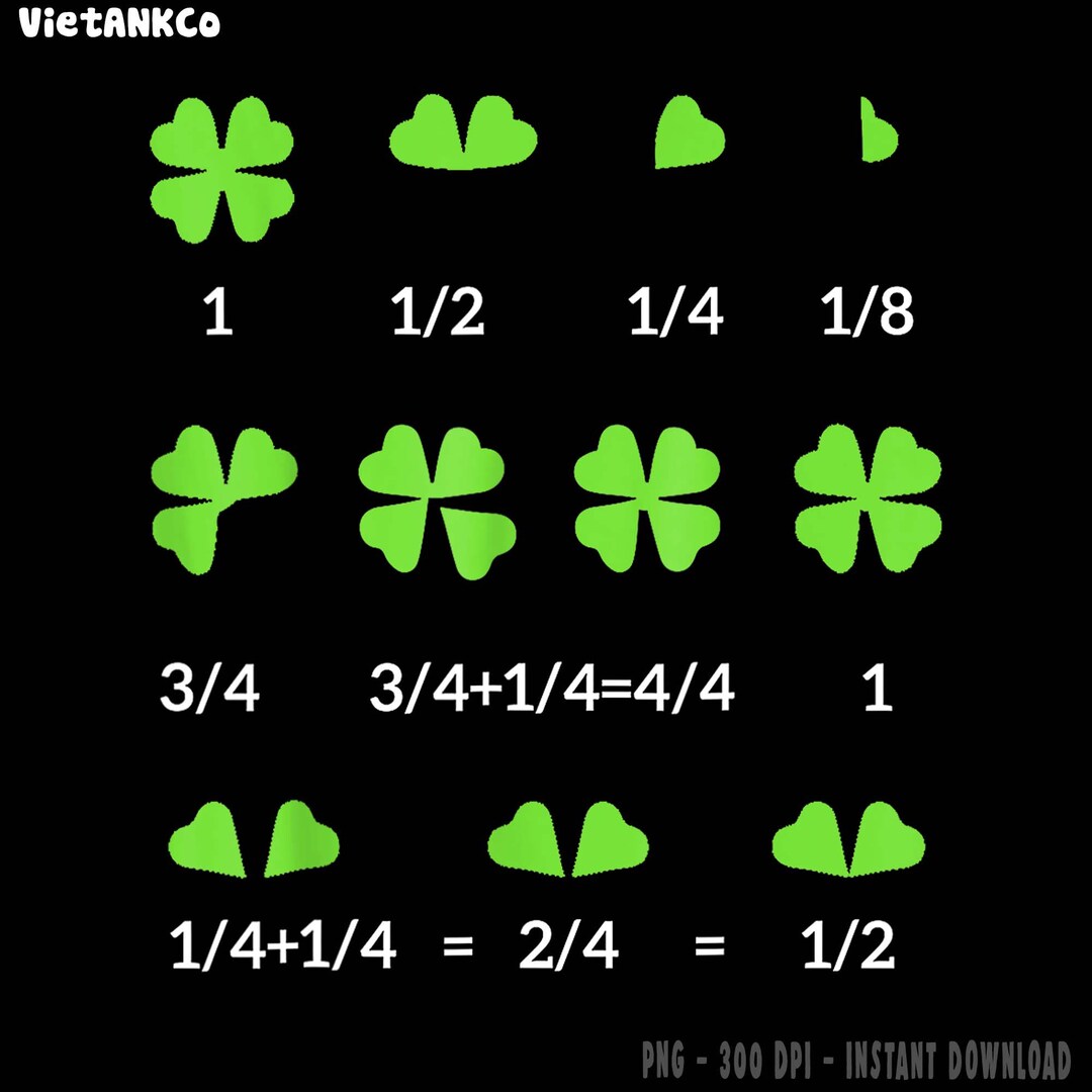 Math Fraction Four Leaf Clover Teacher St Patricks Day, St Patricks Day ...