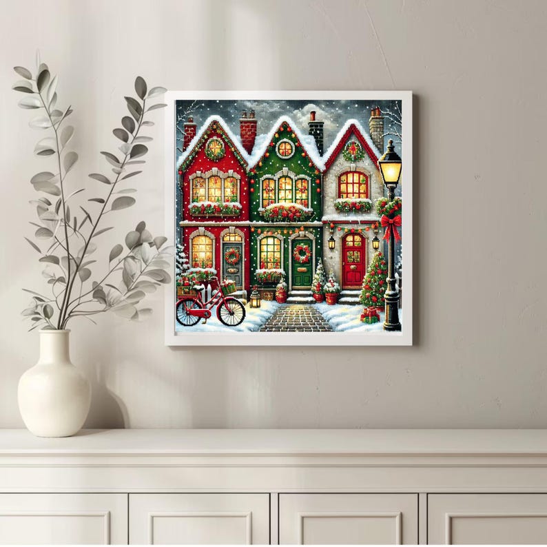 Christmas Village Cross Stitch Pattern – Winter Holiday Houses - Etsy ...