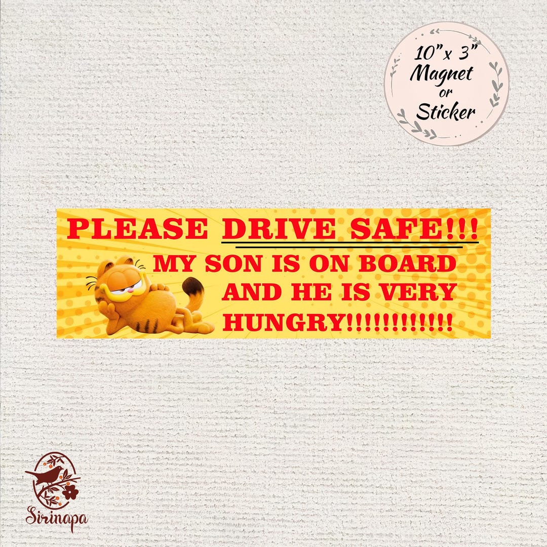 Please Drive Safe Car Decal,garfield Car Vinyl Sticker/magnet,funny Cat ...