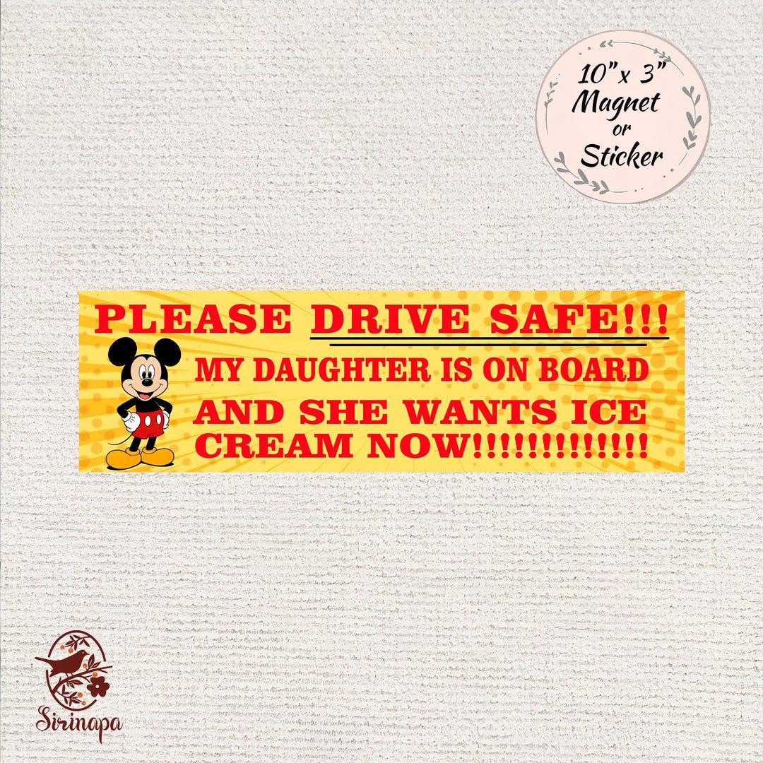 Please Drive Safe Car Decal,mickey Mouse Car Vinyl Sticker/magnet,cute ...