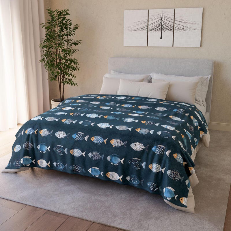 Fleece Fish Blankets - Etsy UK