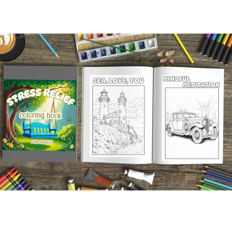 Stress Relief Coloring Pages for Adults | Mindfulness Art Therapy ...