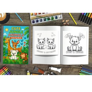 Cute Animal Coloring Pages for Kids & Adults, Printable PDF, Stress ...