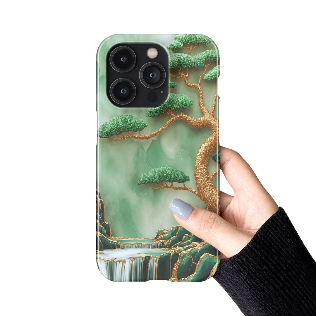 Nature-inspired Phone Case With Trees and Waterfall, Tough Cases for ...